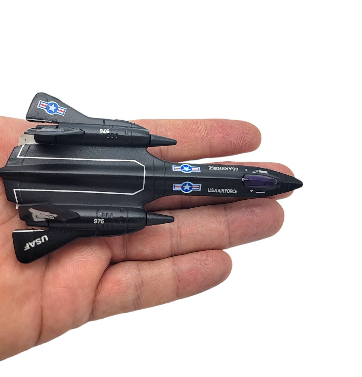 Zugar Land Die-Cast Pullback Stealth Bomber Models (4.25"-5.25") SR-71 Blackbird, F-22 Raptor, F-117 Nighthawk, B2 Bomber (SR-71 Blackbird)