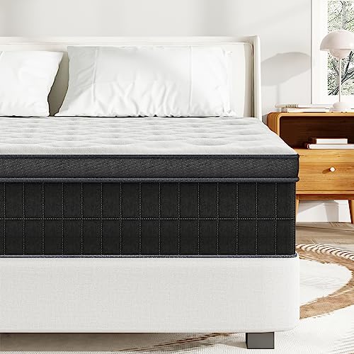 Ladinimo King Mattress, Hybrid Mattress with High Density Foam & Motion Isolation with Individually Wrapped Pocket Coils Medium Firm Mattresses,King Size Mattresses 80 * 76 * 10 inches