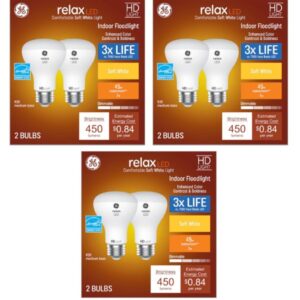 GE Relax 6-Pack R20 45-Watt Equivalent Soft White Dimmable LED Light Fixture Light Bulbs