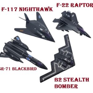 Zugar Land Die-Cast Pullback Stealth Bomber Models (4.25"-5.25") SR-71 Blackbird, F-22 Raptor, F-117 Nighthawk, B2 Bomber (SR-71 Blackbird)