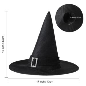 JUYEJOC Black Witch Hat Halloween Decorations Witch Hats for Women Halloween Party Carnivals Cosplay Costume Accessory (Style2)