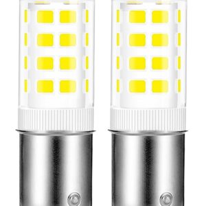 SSXBF BA15D LED Double Contact Bayonet Base 120 Volts 4W Bulb，Daylight 6000K,40W Halogen Replacement Bulb，Sewing Machine Bulbs Pack of 2……