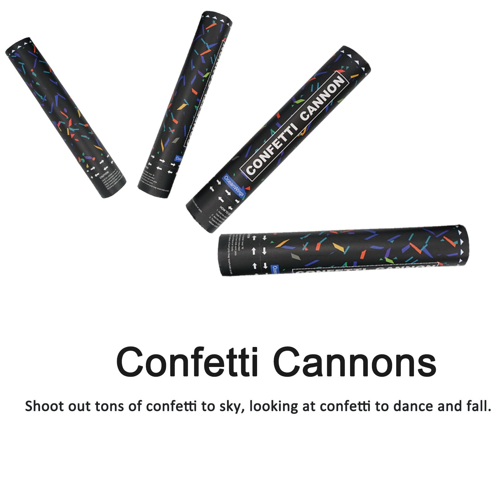 Biodegradable Confetti Cannon Party Poppers - 5 Pack Party Poppers Confetti Shooters for Birthday Graduation Wedding New Years Eve Celebration Office Prank, Large Confetti Cannon