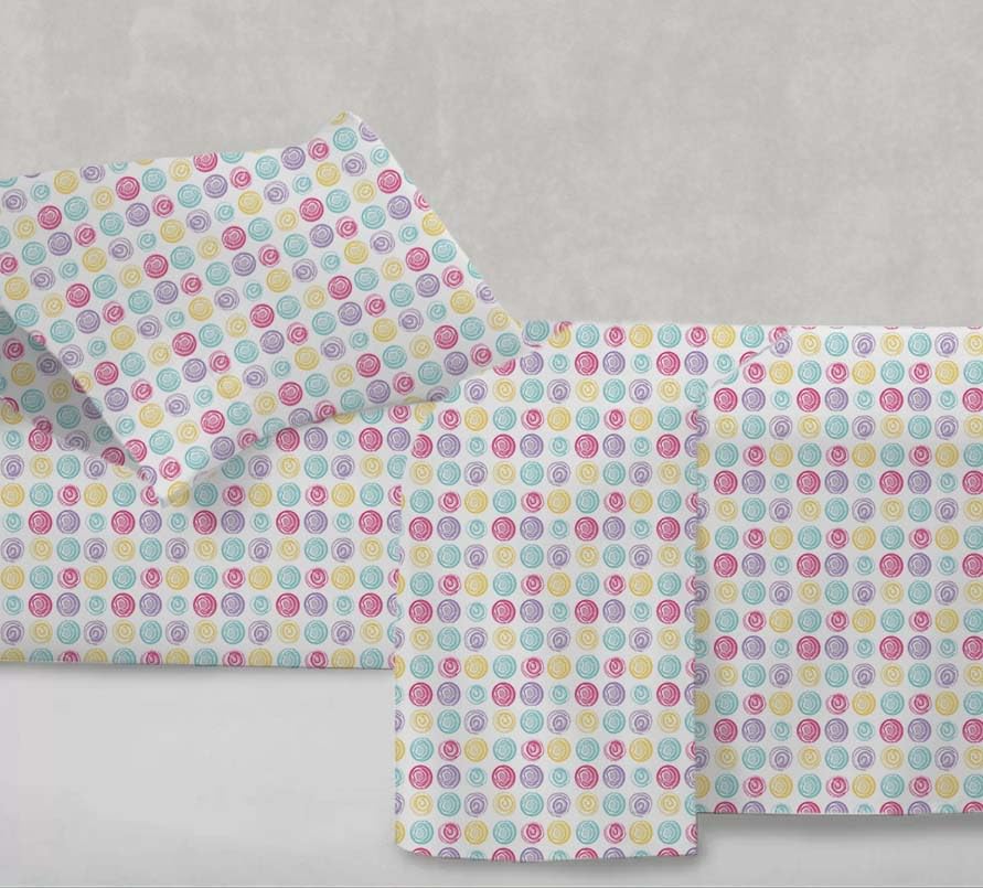 LITTLE CELEBRITY Twin Sheet Set | Kids Sheet & Pillowcase Sets | Twin Sheets for Boys Girls, Fitted Sheet, Top Sheet, Pillowcase | Twin Sheets Set | Twin Bed Sheets | Bed Sheets Twin(Sugar DOTS)