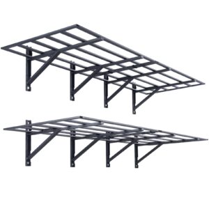 VEVOR Garage Shelving Wall Mounted, 2 x 6 ft Heavy Duty Garage Wall Shelves, 1600 lbs Load Capacity Garage Storage Rack Floating Shelves, 2 Pack, Suitable for Shop, Shed, Garage Storage, Black