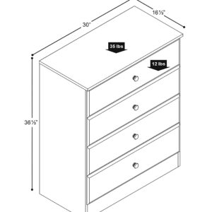 Prepac Astrid 6-Drawer Dresser, Drifted Gray & Astrid 4-Drawer Dresser, Drifted Gray