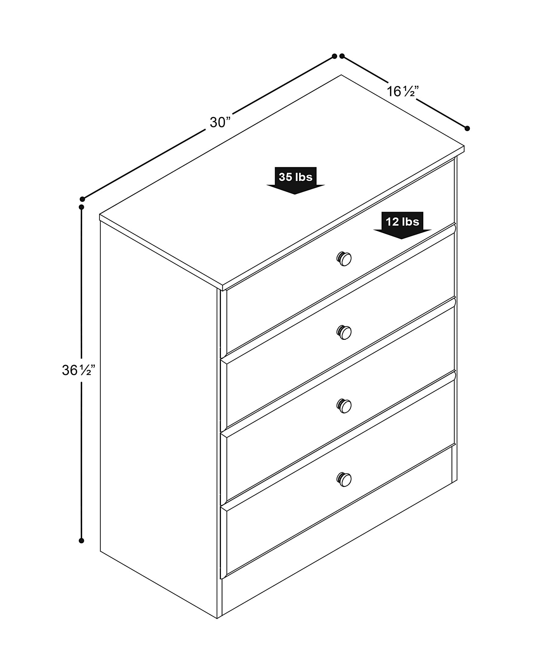 Prepac Astrid 6-Drawer Dresser, Drifted Gray & Astrid 4-Drawer Dresser, Drifted Gray