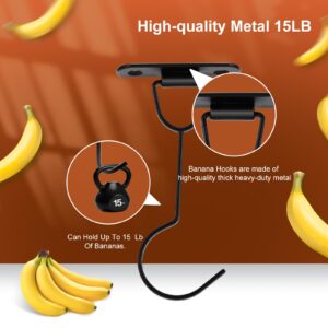 DAJIANG Banana Hook, Metal Banana Hanger Under Cabinet to Keep Bananas Fresh, Banana Holder for Bananas or Other Kitchen Items (Absolute Black)