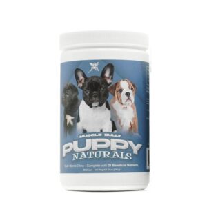 muscle bully puppy naturals 10-in-1 multivitamin chews - vitamins, minerals, antioxidants, fatty acids, amino acids & digestive enzymes (immunity, muscle, brain, heart, eyes, gut, bone, teeth & coat).