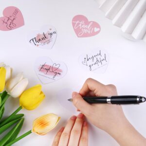 GINCEVHY 150 Pcs Love Heart Shaped Thank You Cards, 2.36 x 2.76 Blank Notecards For Handwritten Message, Greeting Cards For Wedding, Baby Shower, Small Business, All Occasion