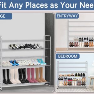 KEETDY Long 6 Tier Shoe Rack Organizer Tall Metal Shoe Organizer for Entryway Bedroom Floor Garage, Wide Shoe Shelf Storage Fits 42 Pairs Men Sneakers, Gray