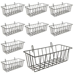 oungy 10 pcs wire baskets wall grid panel hanging wire basket hanging wall baskets no drilling wall hanging baskets grid wall storage basket for kitchen bathroom home decor supplies, black