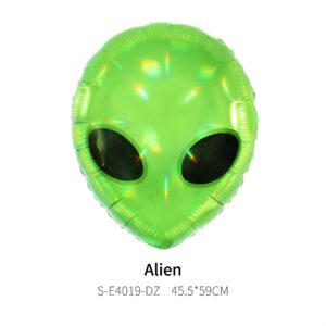 CYMYLAR 3 Pcs 23 Inch Alien Balloons/Alien UFO Party Supplies Balloons/Green Inflatable Alien Prop Space/Halloween Party Decoration/Alien Birthday Party Supplies for Alien Party