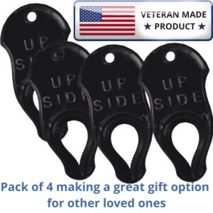 American Made - Tick Remover Tool for Pets and Humans, 4 Pack, Portable Tick Removal, Safe and Fast, Essential and Emergency Tool for Outdoor Activites, Effective and Painless… (Black)