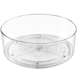 slow slog refrigerator lazy susan, clear turntable organizer, pantry lazy susan organizer, plastic 360 degree rotating lazy susan for fridge 1pcs