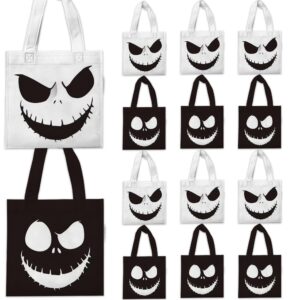 20 pcs nightmare favor bags, treat candy goodie gift non-woven bags reusable for halloween nightmare baby birthday party supplies baby shower skeleton demon theme party decorations