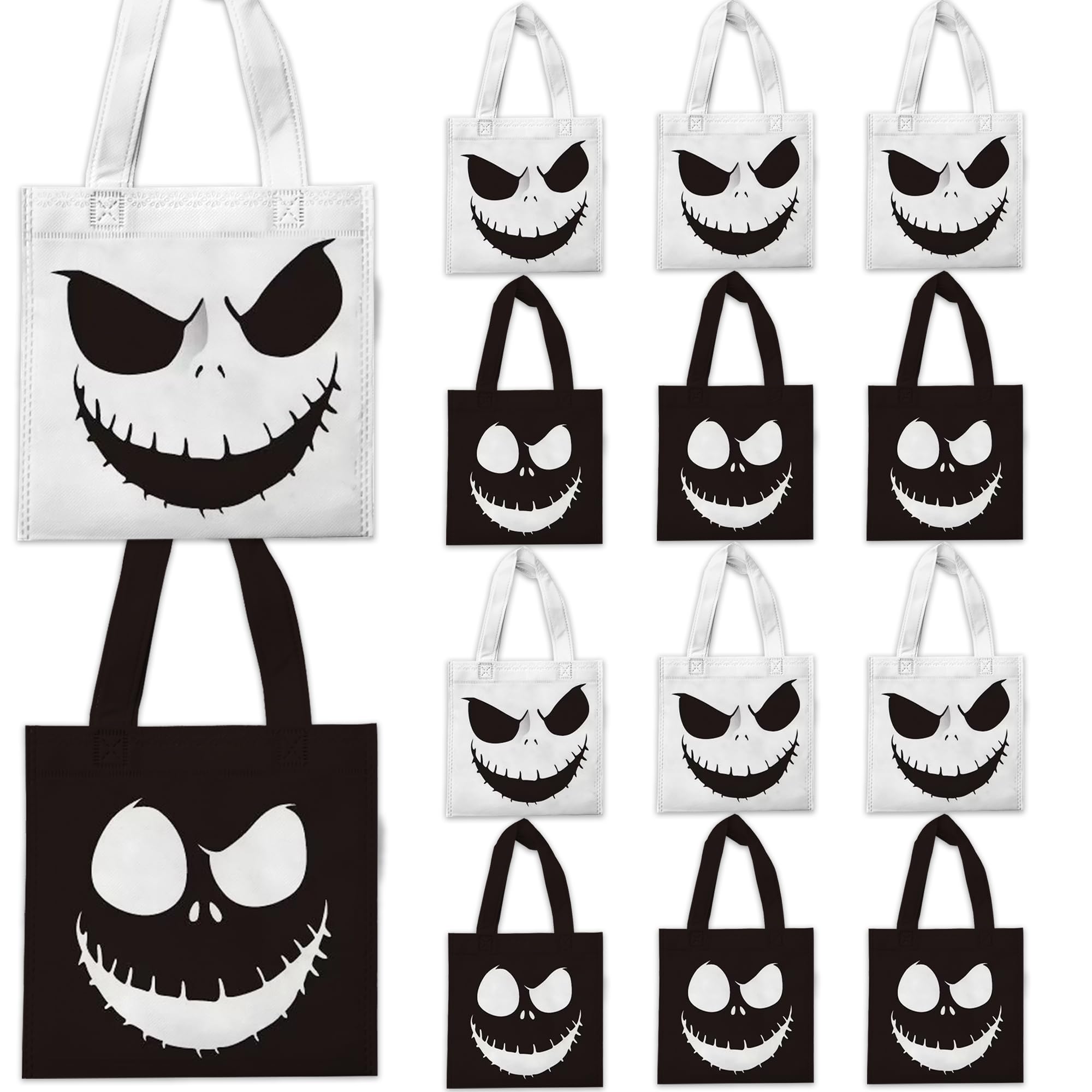 20 Pcs Nightmare Favor Bags, Treat Candy Goodie Gift Non-woven Bags Reusable for Halloween Nightmare Baby Birthday Party Supplies Baby Shower Skeleton Demon Theme Party Decorations