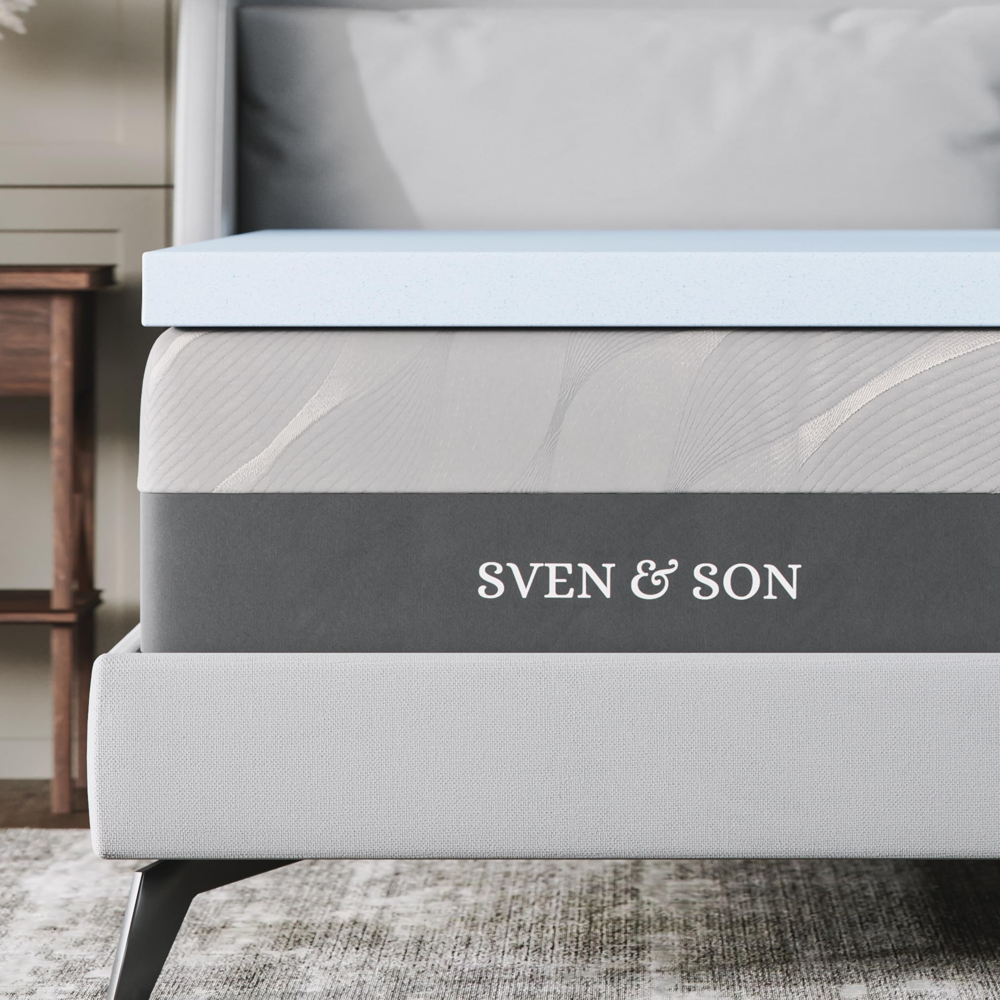 Sven & Son Memory Foam Mattress Topper, Luxury Cool Gel Infused, 2 inch Medium Soft - Split King