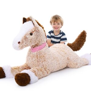 MaoGoLan Large Horse Plush Stuffed Animal, Big Horse Pillow Plush Toy, Ridable Huge Stuffed Pony, Giant Horse Plush Pillow for Kids 47 inches