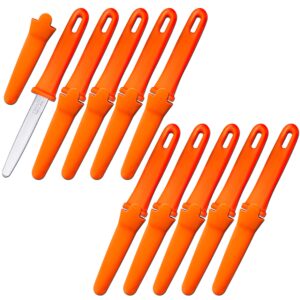 canary corrugated cardboard cutter with sheath 7.5", safety box cutter package opener tool, made in japan, orange (industrial bulk pack 10 pcs)