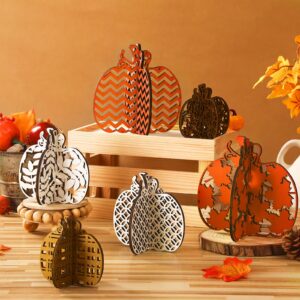 soaoo 12 pcs thanksgiving wooden table signs pumpkin wood table decoration thanksgiving tiered tray decoration thanksgiving table centerpieces block sign farmhouse decorations for home party