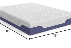 Vibe Supreme Cooling Hybrid Mattress, Innerspring and Gel Memory Foam Mattress, Fiberglass Free, 12-Inch Bed in a Box, King