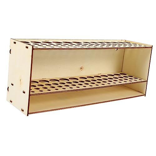 Display Holes Wood Organizers Storage Supply Home Marker Rack Model Painting Wall for Painters Artist Holders Household Rustic Wooden Brush Markers Container Tools