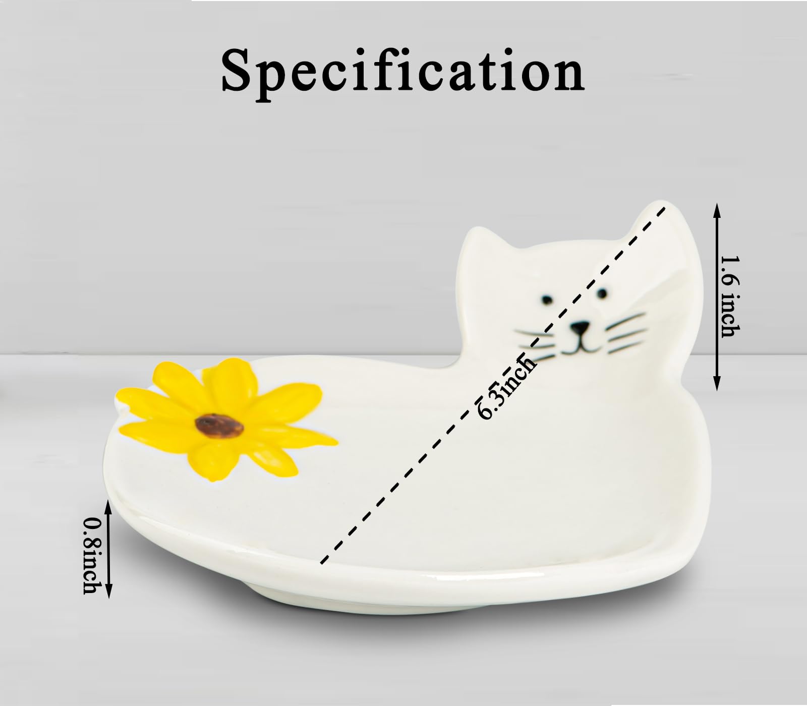 Cat Spoon Rest With Sunflower Spoon Holder For Stove Top White Ceramic Spoon Rest For Stove Top