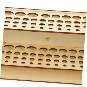 Display Holes Wood Organizers Storage Supply Home Marker Rack Model Painting Wall for Painters Artist Holders Household Rustic Wooden Brush Markers Container Tools