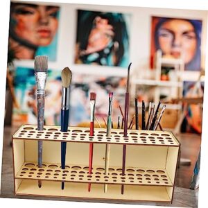 Display Holes Wood Organizers Storage Supply Home Marker Rack Model Painting Wall for Painters Artist Holders Household Rustic Wooden Brush Markers Container Tools