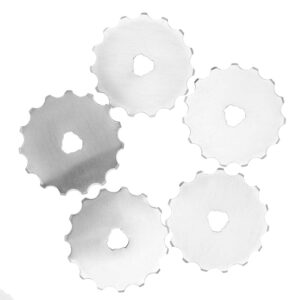 rotary cutter blades, pack of 5 45mm high speed steel crochet rotary cutter blades perforating rotary replacement blades for patchwork leather fabric paper cutting crafting sewing