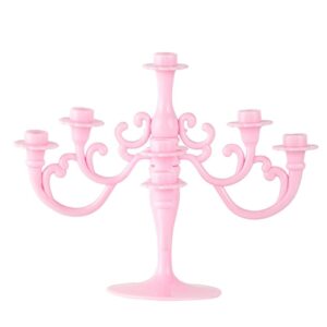 slant collections birthday candle holder candelabra cake topper, 5.5" h, pink