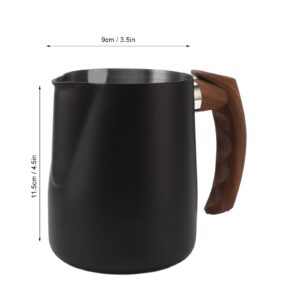 Milk Frothing Cup, Stainless Steel Milk Frothing Cup with Inner Scale and Dripless Spout for Coffee Art (600ml)