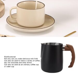 Milk Frothing Cup, Stainless Steel Milk Frothing Cup with Inner Scale and Dripless Spout for Coffee Art (600ml)