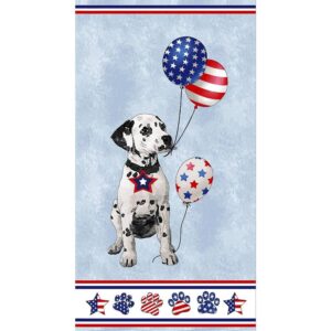 studio e fabrics paws for america jill meyer patriotic dogs dalmatian panel