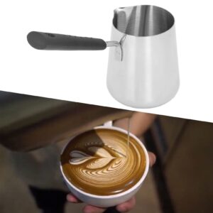 350ml Butter Warmer, Stainless Steel Butter Melting Pot with Spout, Coffee Warming Pot, Stovetop Milk Boiling Pot with Handle, Mini Pan for Melting Butter, Warming Coffee, Latte