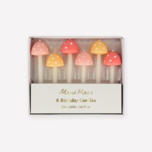 meri meri mushroom birthday candles (pack of 6)