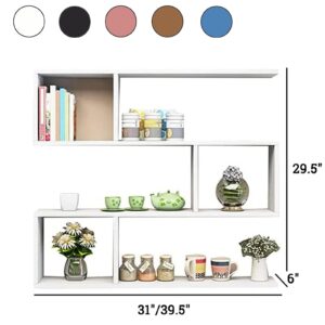 HM&DX Floating Shelf Wooden Floating Shelves for Wall,Modern Wall Mounted Shelves Floating Shelfs for Living Room Study Room Office,Wood Display Shelf Shelf Decor(39.4" L x 5.9" W x 29.5" H, Yellow)