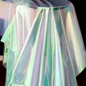 timgle 10 yrad sheer iridescent organza fabric 59 inches wide rainbow laser holographic gauze fabric for shinny wedding dress curtain photography background diy supplies home decor(10 yrad)