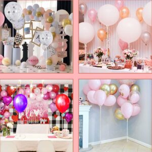 OurWarm 10 Set 30inch Balloon Stand Kit for Table Top Centerpiece, Balloon Holder Sticks with Base for Baby Shower Birthday Party Graduation Wedding Decorations