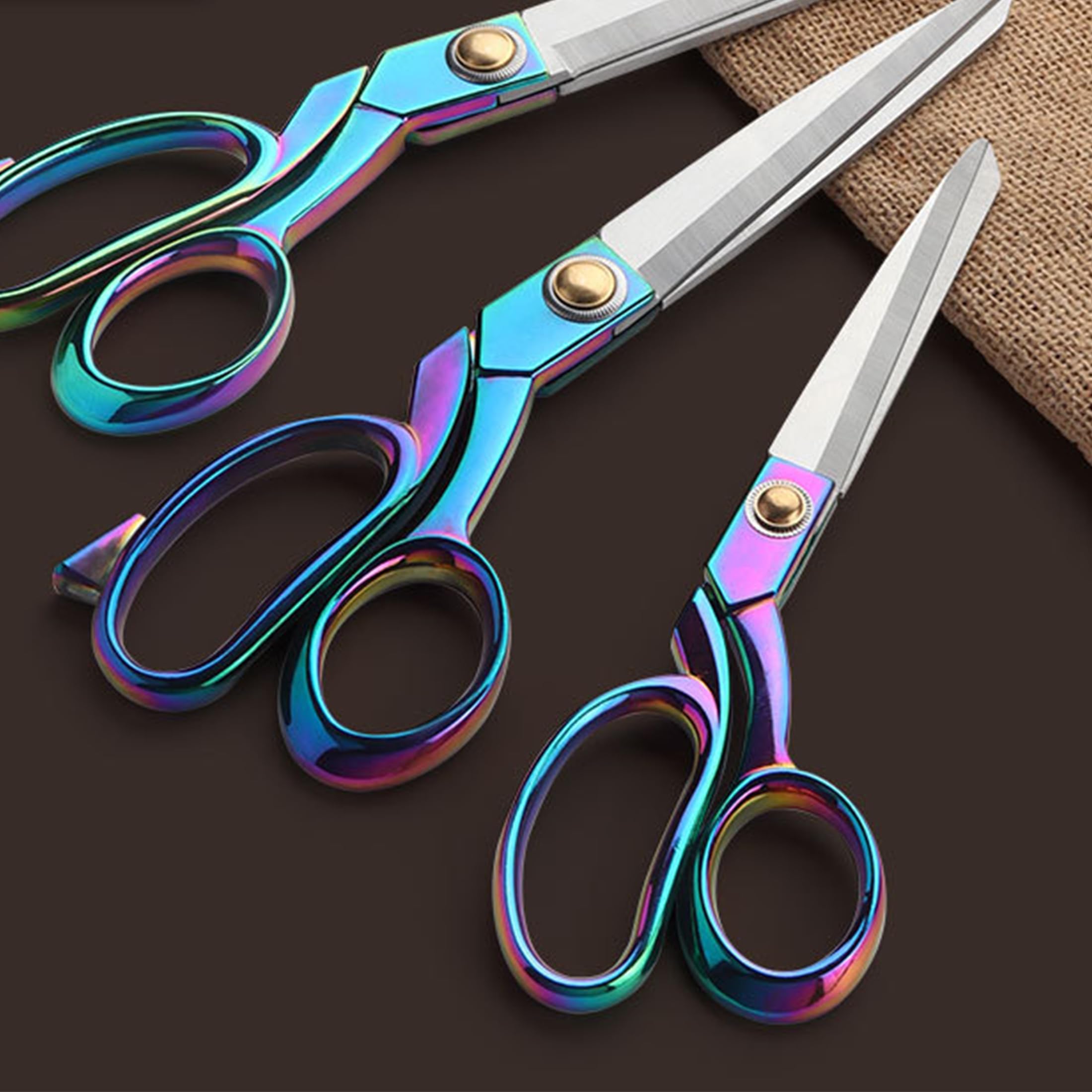 Sewing Scissors, Rkqoa Silver Dressmaker's Fabric Scissors, 8" Stainless Steel Shears, Sharp Knife Edge Fabric Heavy Duty Tailor Scissors for Cutting Leather Cloth, Right/Left Handed