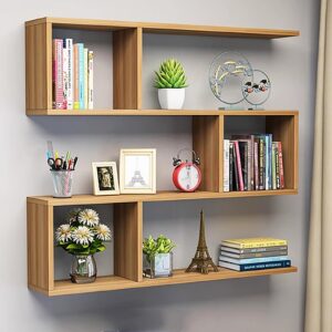 hm&dx floating shelf wooden floating shelves for wall,modern wall mounted shelves floating shelfs for living room study room office,wood display shelf shelf decor(39.4" l x 5.9" w x 29.5" h, yellow)