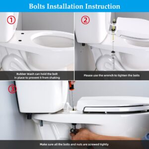 Hibbent Bidet Attachment for Toilet with 2 PCS Universal Toilet Seat Bolts Kit