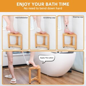 TYYIHUA 13.2" Shower Foot Rest for Shaving Legs,Corner Shower Stool, Small Bathroom Bench Suitable for Small Shower Spaces-Waterproof Shower Stool for Inside Shower Triangle