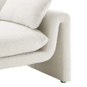 Modway EEI-6381-IVO Waverly Boucle Fabric Sofa, Ivory