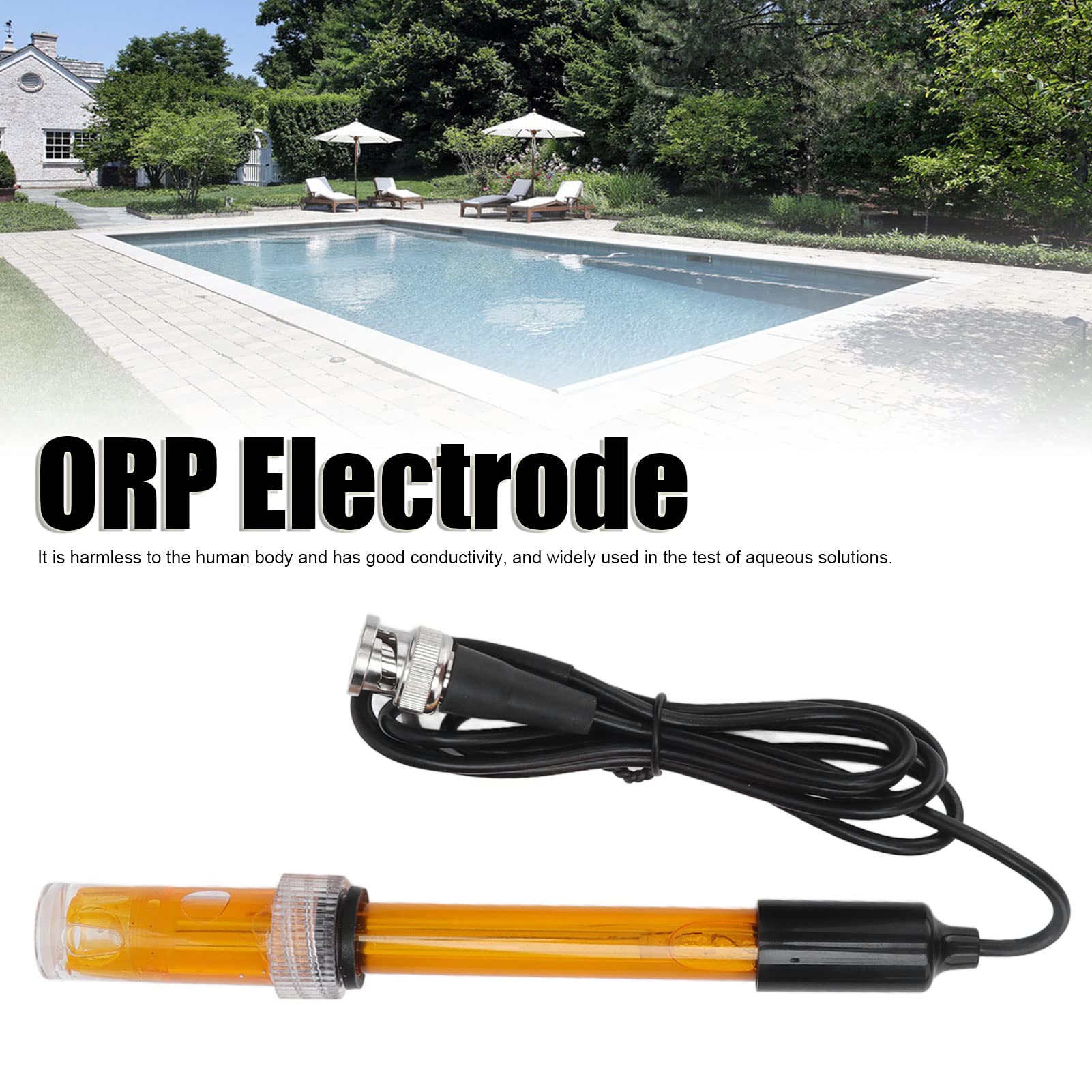 VINGVO ORP Replacement Probe, Electrode Oxidation Reduction Potential Test ORP Electrode Replaceable BNC Q9 Connector for ORP Tester Meter Controller for Aquarium Hydroponics Plant Pool