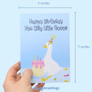 Sleazy Greetings Funny Birthday Card for Him Her | Happy Birthday Cards for Women Men | Silly Goose Birthday Card for Husband Wife | Happy Birthday You Silly Little Goose Card