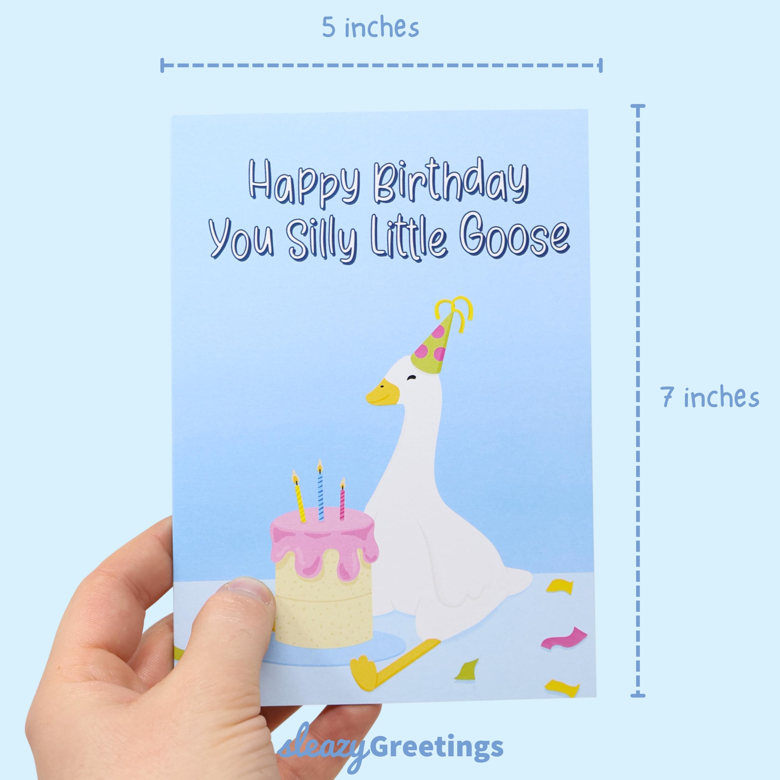 Sleazy Greetings Funny Birthday Card for Him Her | Happy Birthday Cards for Women Men | Silly Goose Birthday Card for Husband Wife | Happy Birthday You Silly Little Goose Card