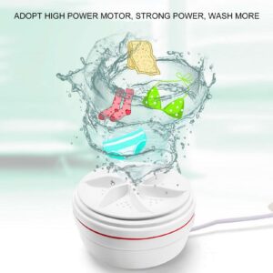 Travell Washer, Mini Washing Machine USB Portable Turbine 60W Laundry Tub Travel Washer US Plug 100‑240V for Socks Underwear