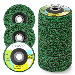 cenven 10 pack strip disc stripping wheel for angle grinder, grinding wheels stripper wheels for removing paint, wood, rust welds, oxides of metal (4'' x 5/8'')